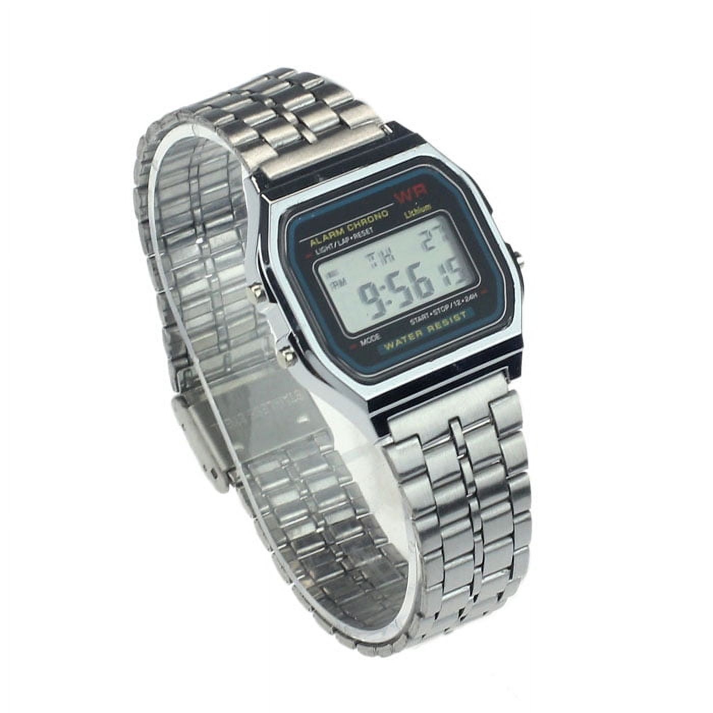 Watches for Women,Vintage Womens Men Stainless Steel Digital Alarm ...