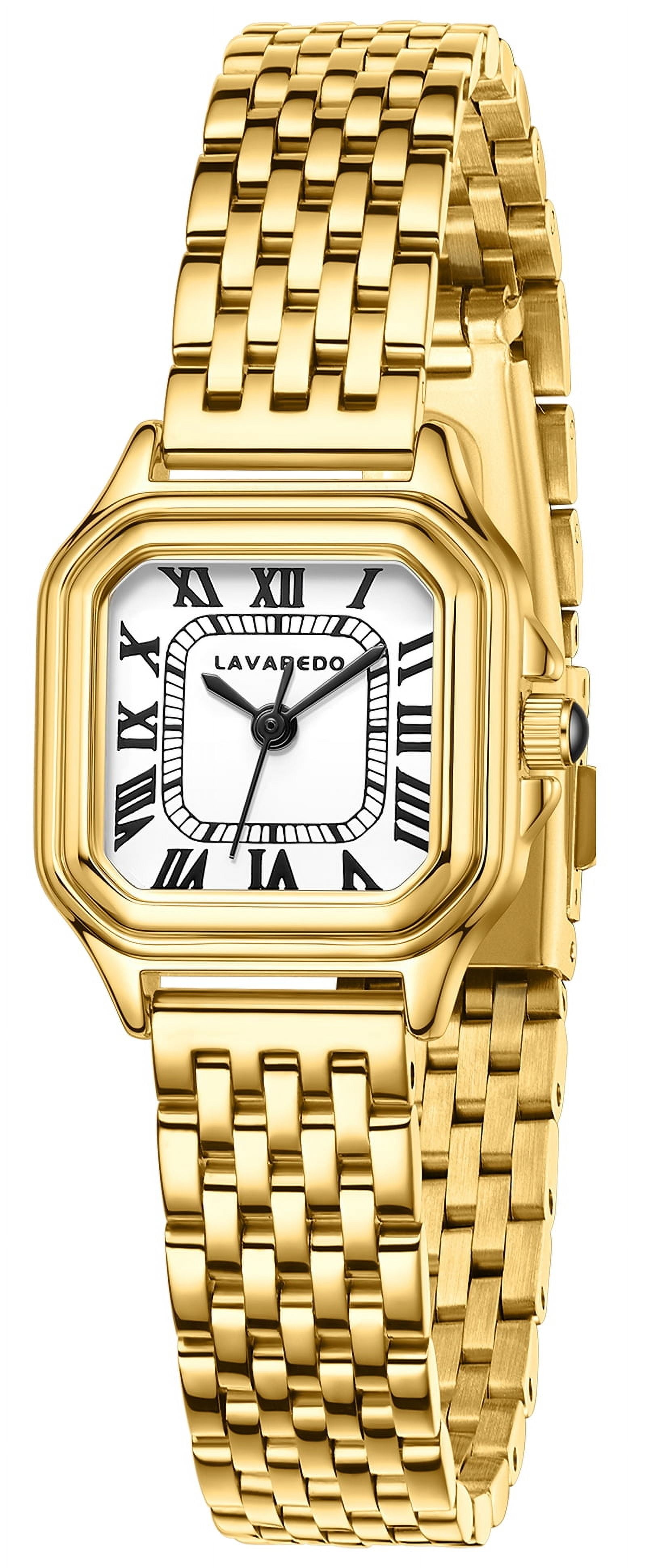 Watches for Women with Rectangular Roman Numeral Dial Stainless Steel ...