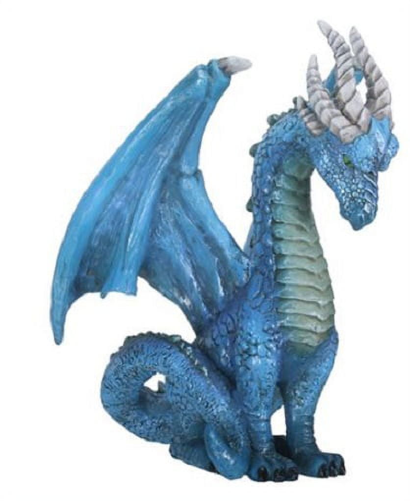Watchful Blue Guardian Dragon Statue Figurine Statuette Fairy Tale ...