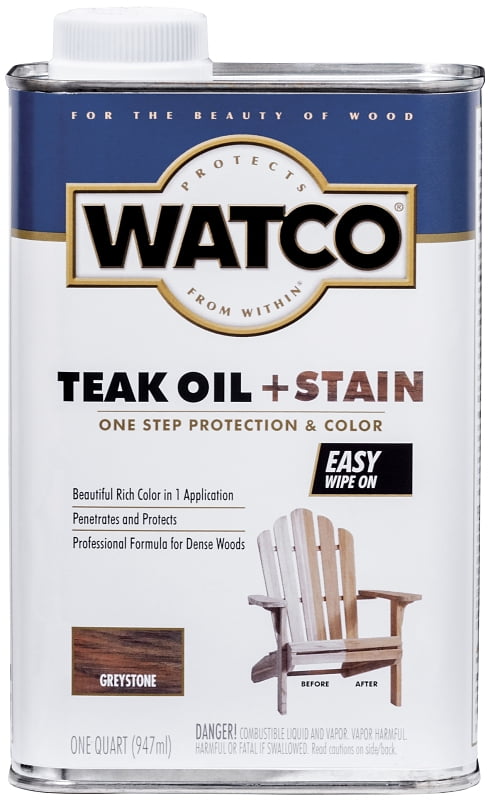 Watco 348759 Teak Oil + Stain, Quart, Greystone - Walmart.com