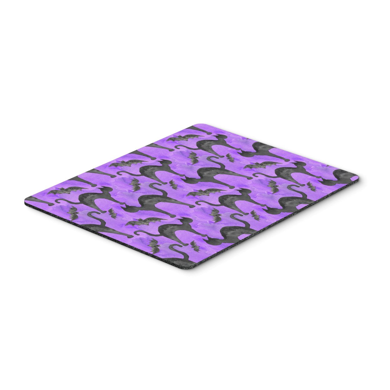 Watecolor Halloween Black Cats on Purple Mouse Pad Hot Pad or Trivet ...