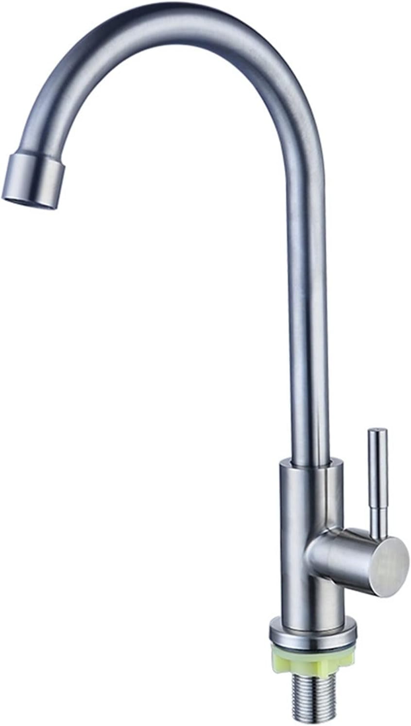 Water 1pc 304 Stainless Steel Kitchen Faucet Single Lever Hole Tap Cold ...