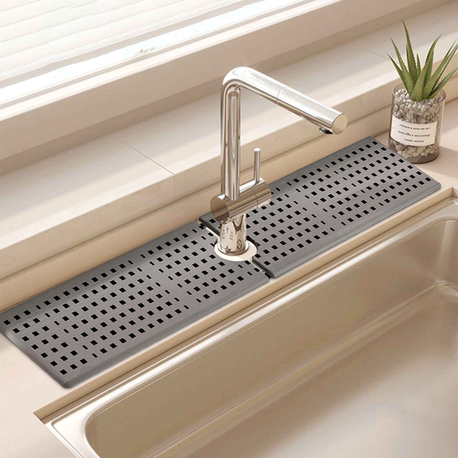 Water Absorbing Stone Tray for Sink, Kitchen Faucet Mat for Kitchen ...