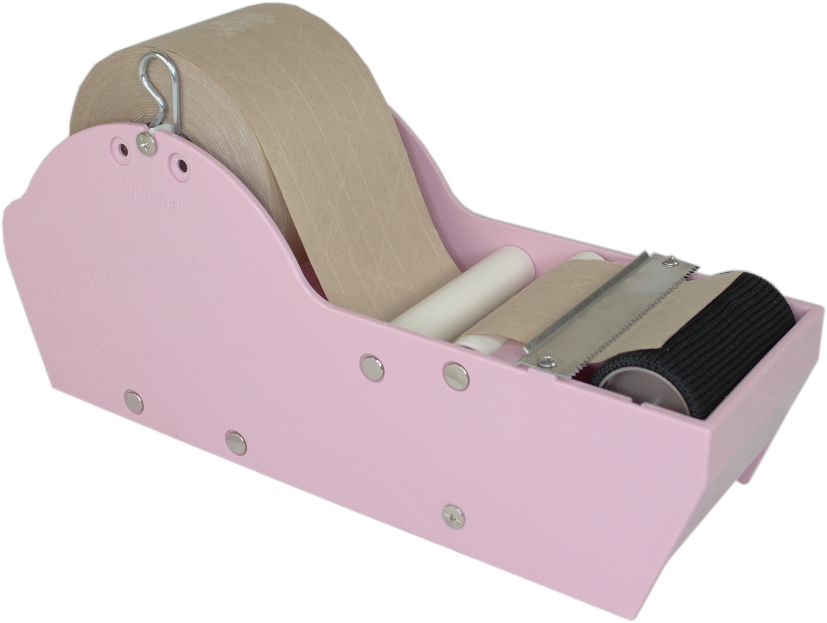 Water Activated Manual Desktop Gum Tape Dispenser Pink with Reinforced ...