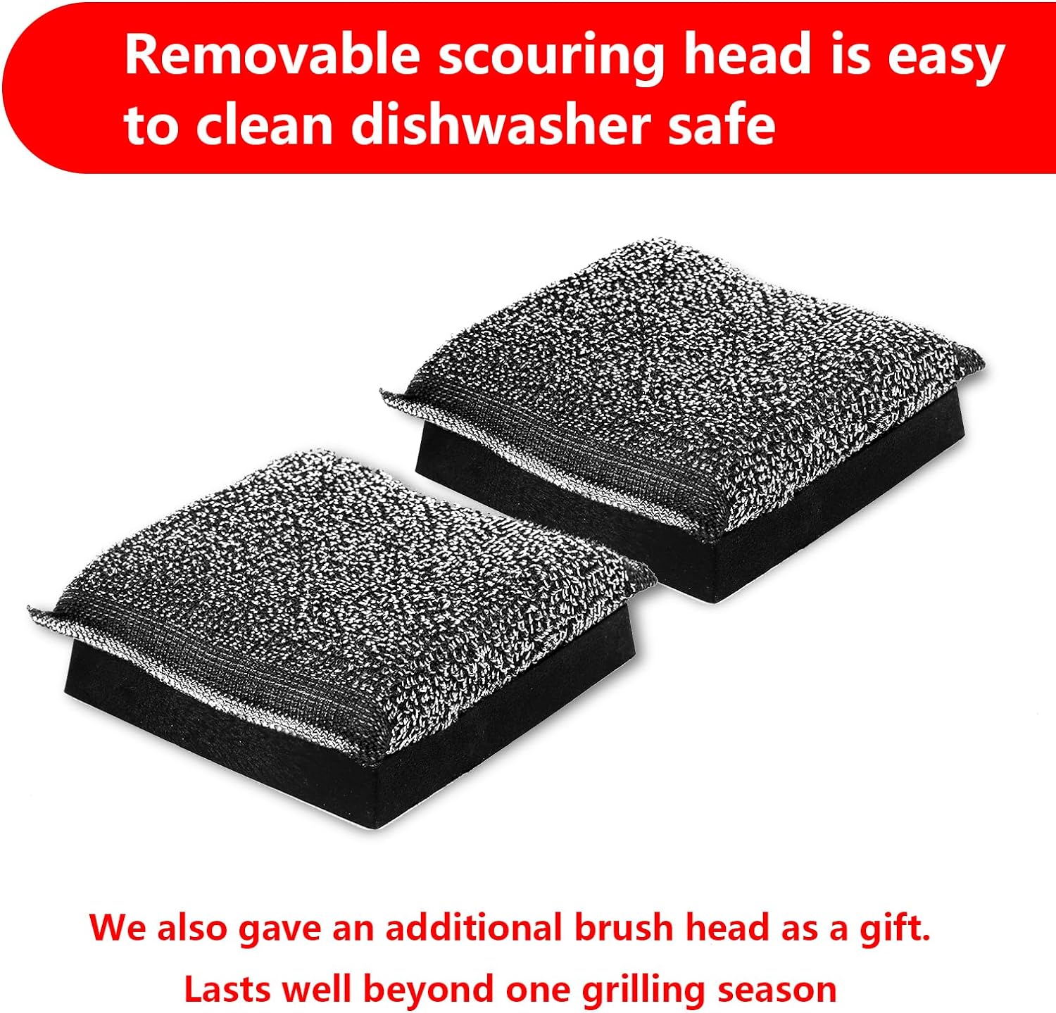 Water-Activated Steam Cleaning Grill Brush with 1 Replacement Head,Safe ...