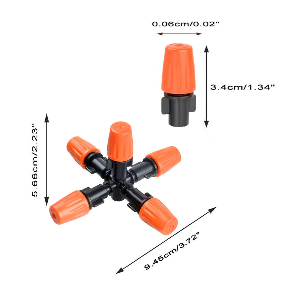 Water Adjustable Fog Control Sprayer Adapter 5-Head Atomization Nozzle ...
