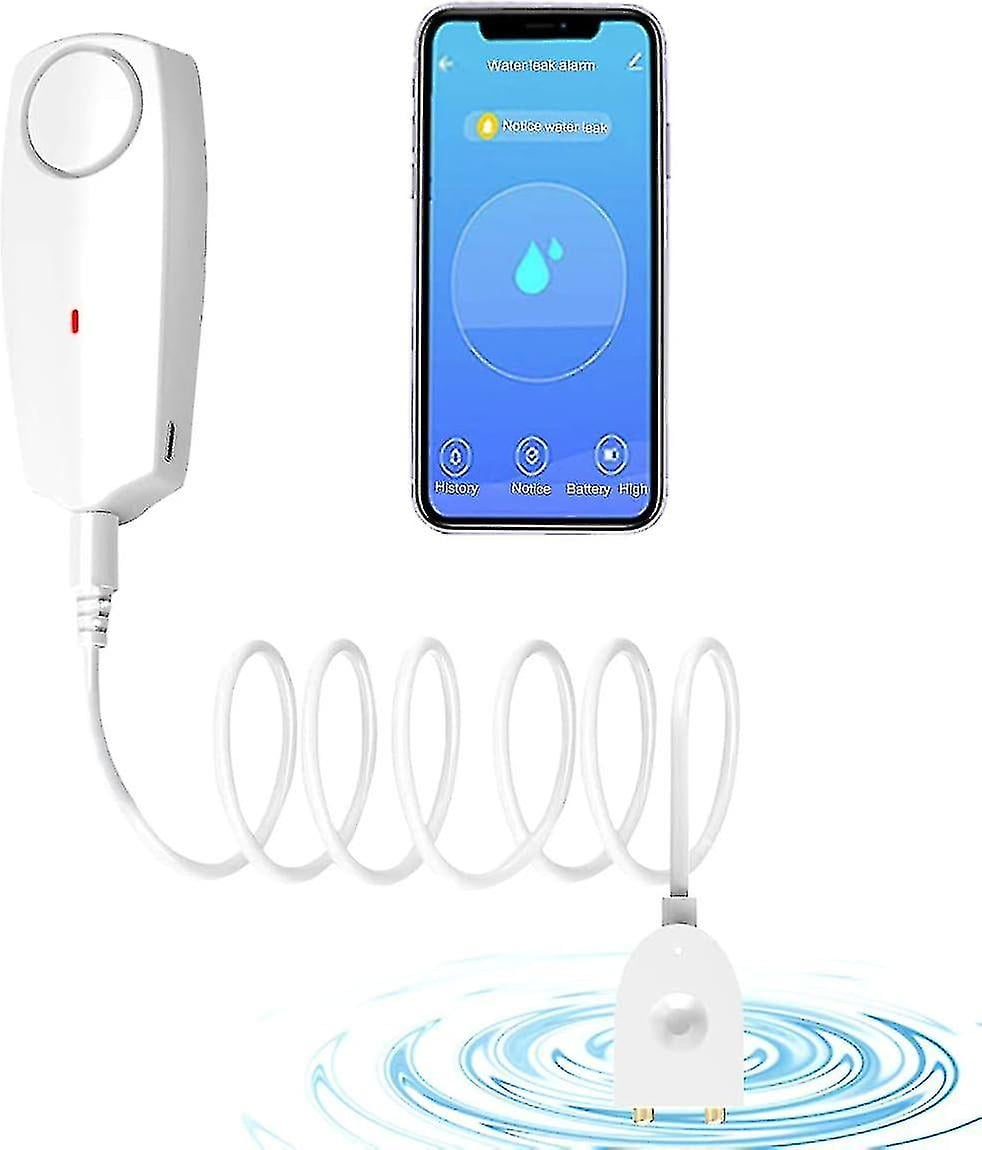 Water Alarm Sensor, WiFi Water Leak Detector, Overflow Flood Leakage ...