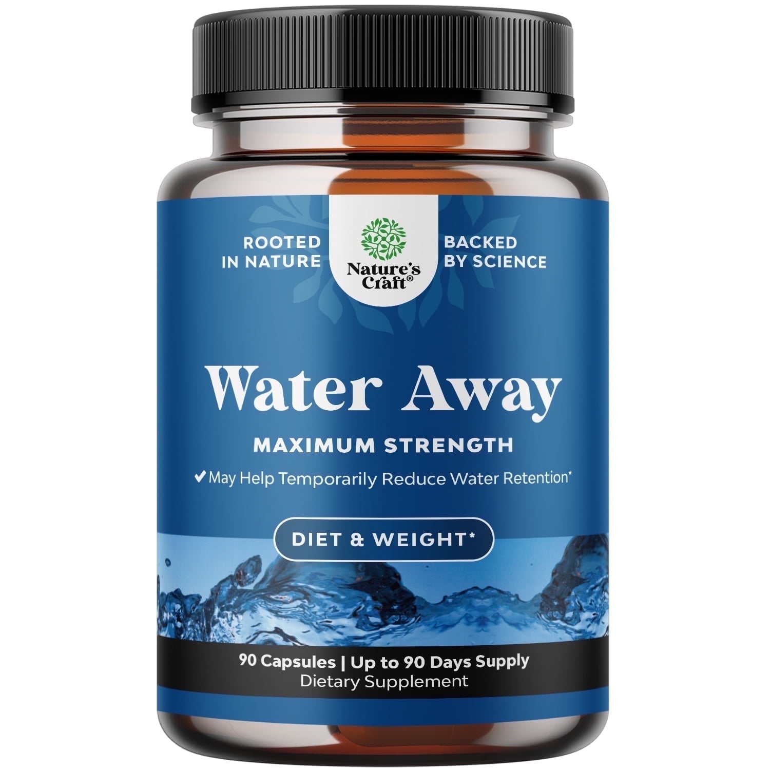 Water Away Herbal Diuretic Pills High Strength - Fluid Retention ...