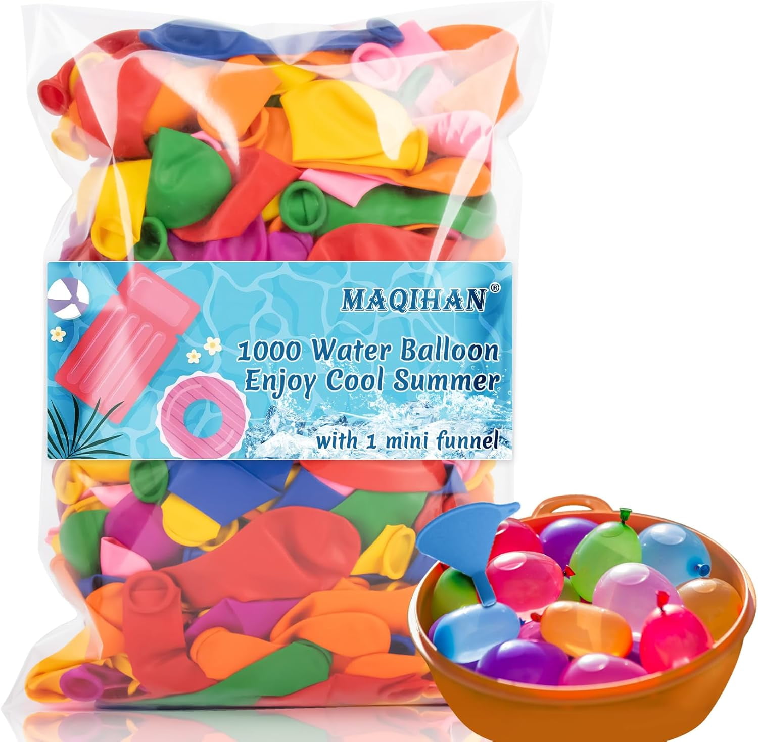 Water Balloons Bulk 1000 Pack - Biodegradable Water Balloon Bomb Summer ...