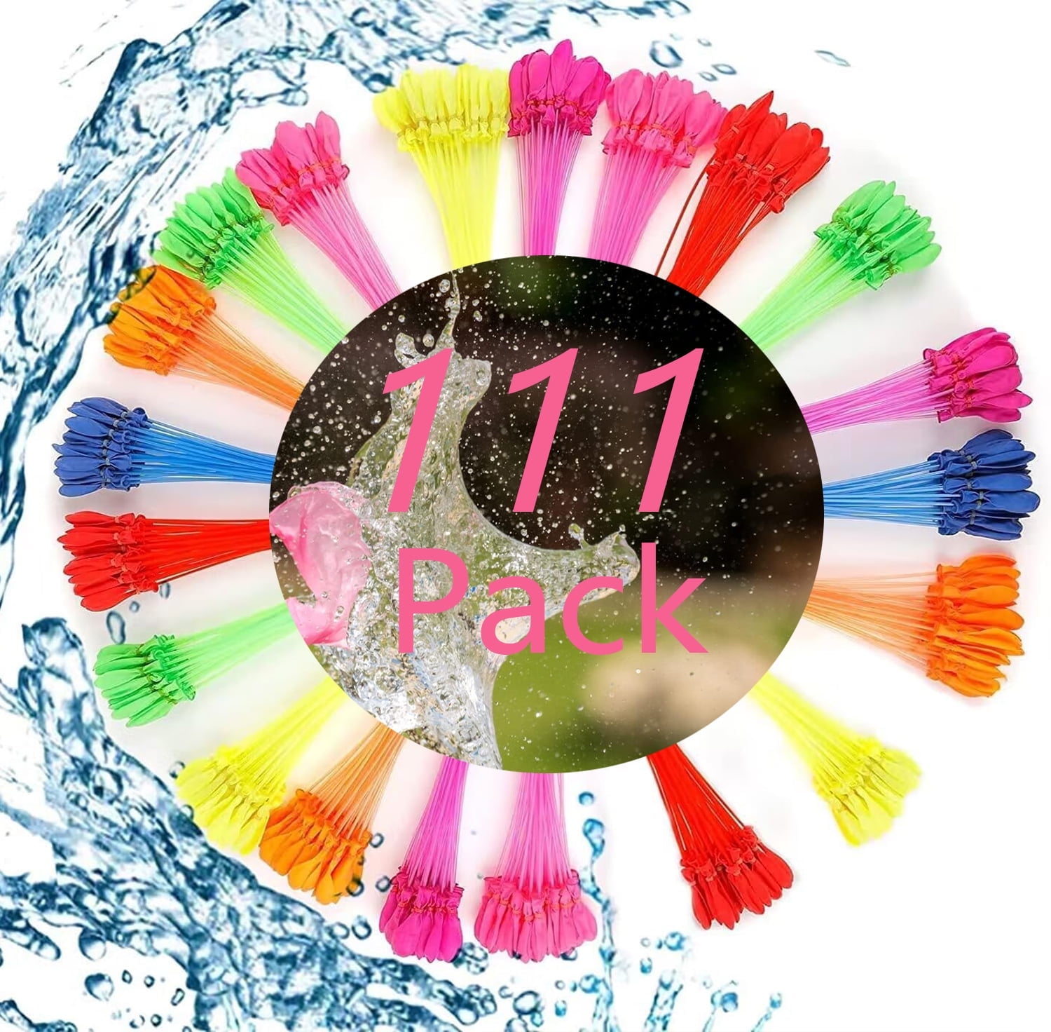 Water Balloons, Water Balloons Quick Fill 111 pcs, Self Sealing Quick ...