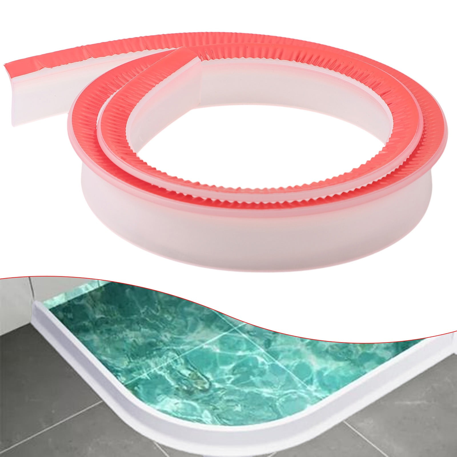 Water Barrier Strip for Curbless Showers - Flexible Silicone Seal to ...