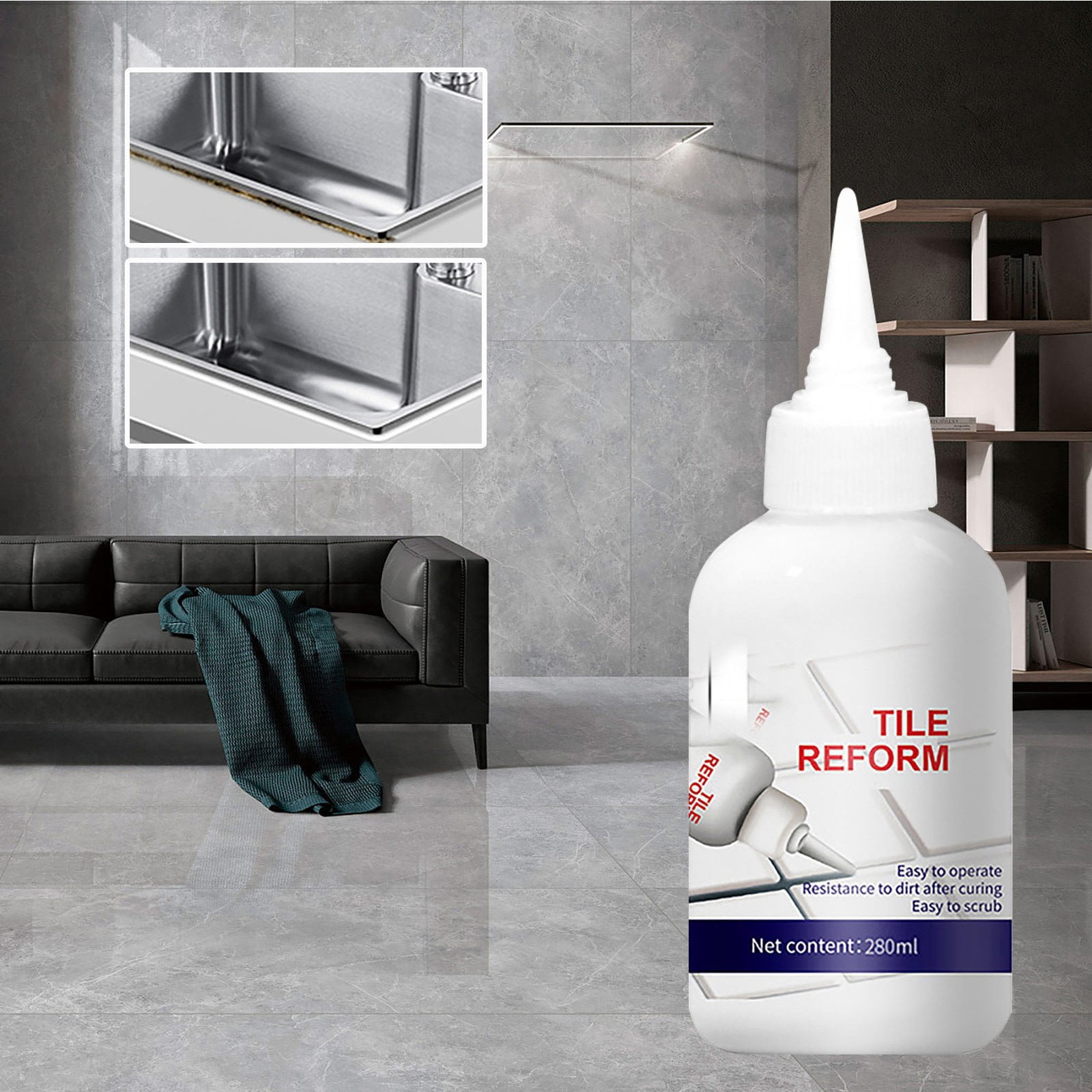 Water-Based Tile Grout Sealer & Caulk - Premium Waterproof Joint Filler ...