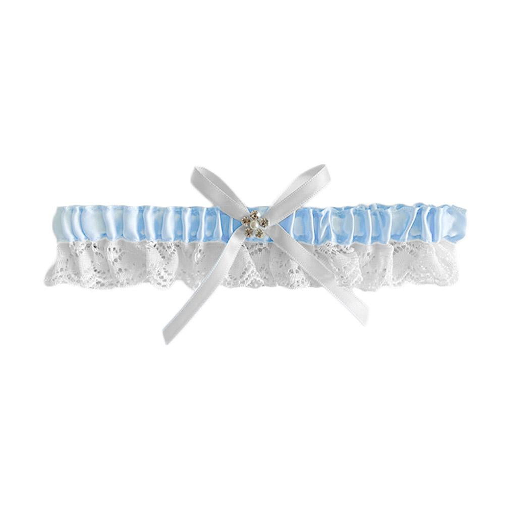 Water Blue Jnew Bride Wedding Garter Leg Chain White Lace Garter Bow ...