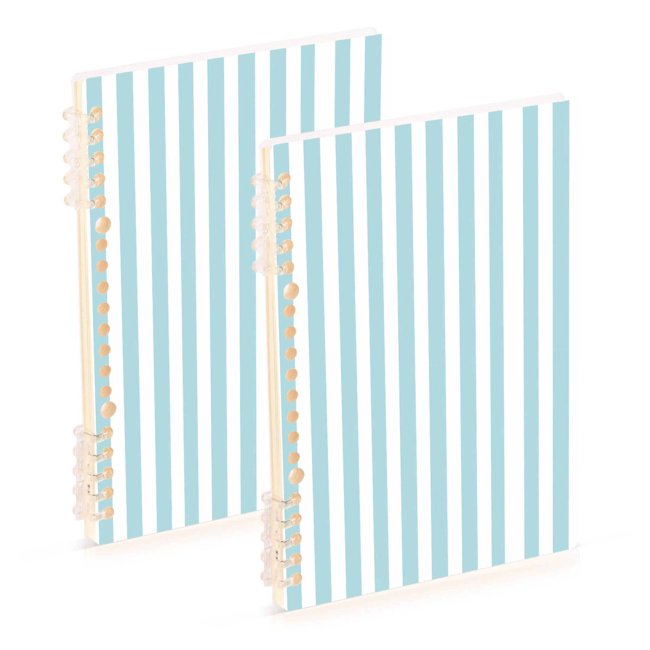 Water Blue and White Stripes Notebooks 2 Pcs 1-subject Journal 60 ...