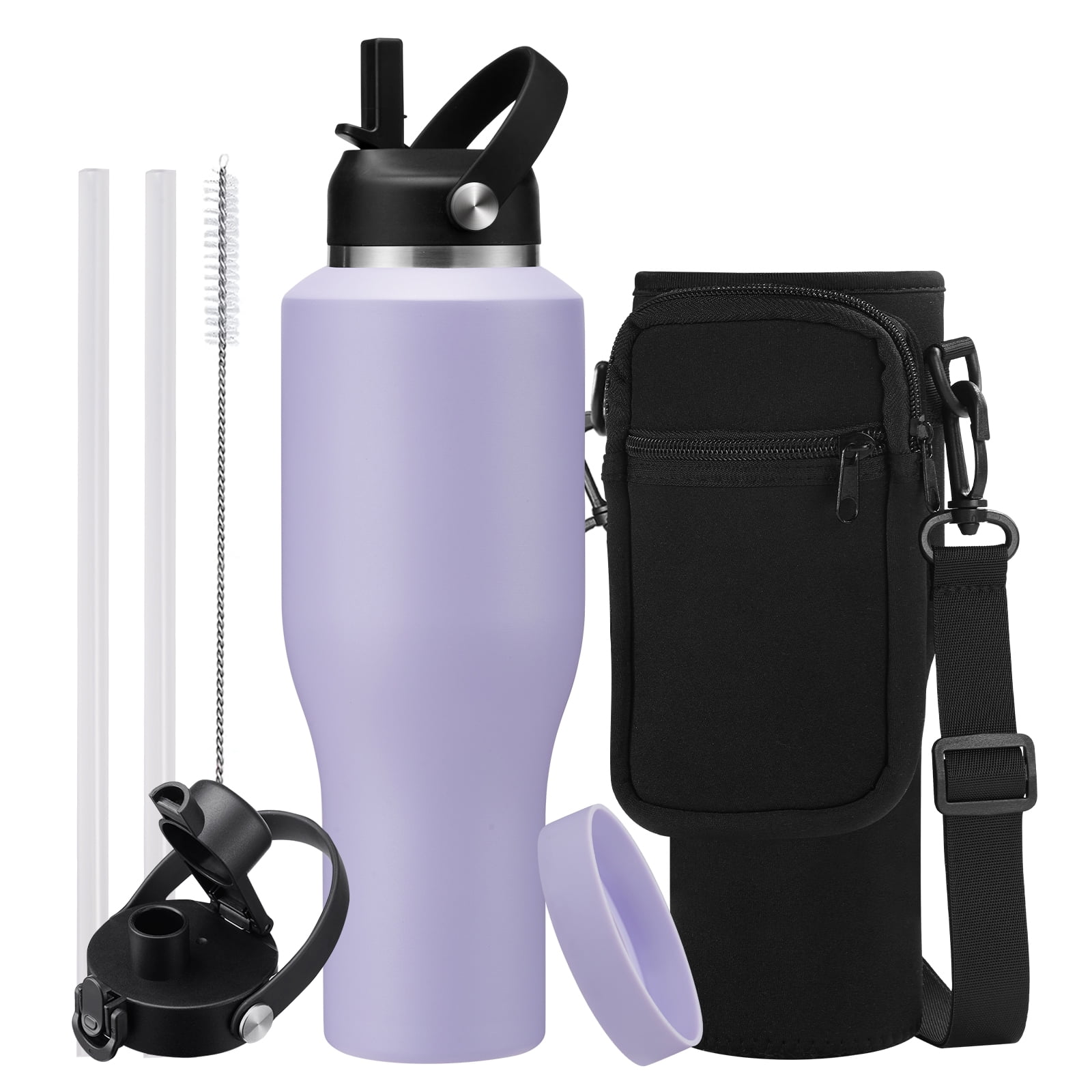 Water-Bottle 40oz Insulated Tumbler - Fits in Car Cup Holder, Keep Cold ...