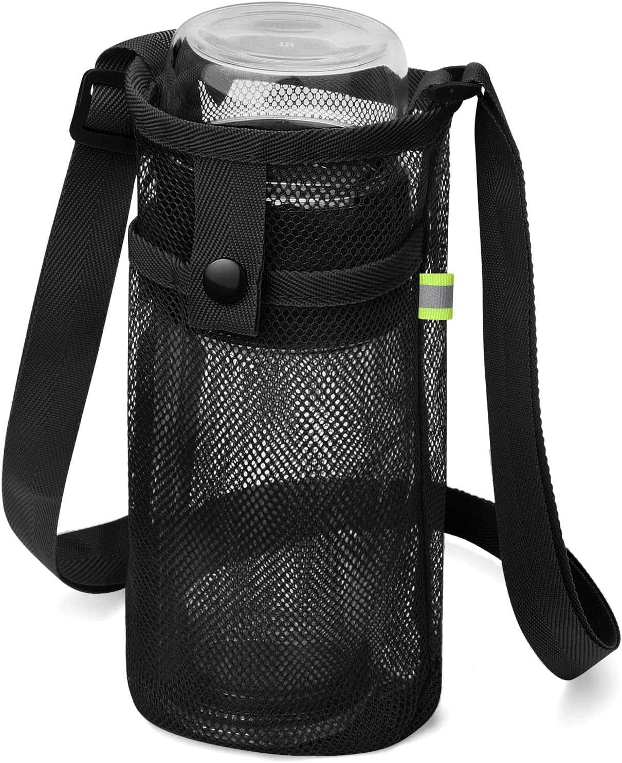 Water Bottle Bag with Strap, Mesh Water Bottle Holder Crossbody Water ...