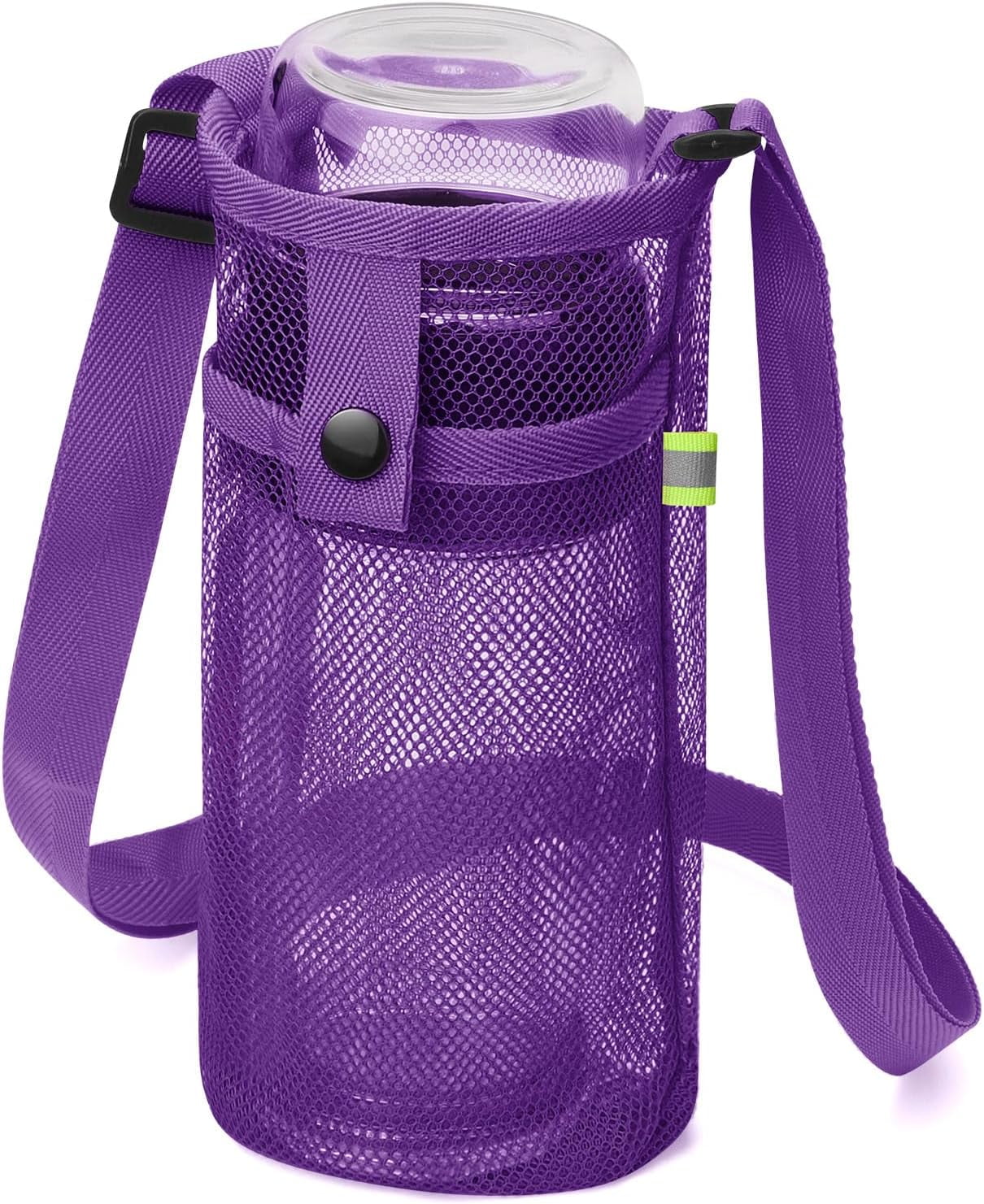 Water Bottle Bag with Strap, Mesh Water Bottle Holder Crossbody Water Bottle Sling Bag ...