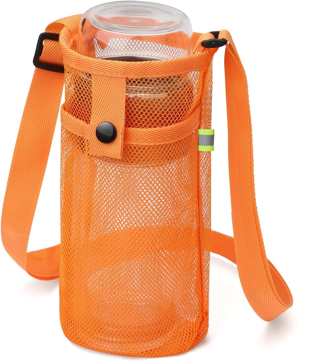 Water Bottle Bag with Strap, Mesh Water Bottle Holder Crossbody Water ...