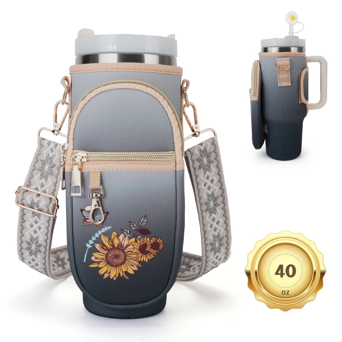 Water Bottle Carrier Bag for 40 oz Tumbler with Phone Pocket Purses ...