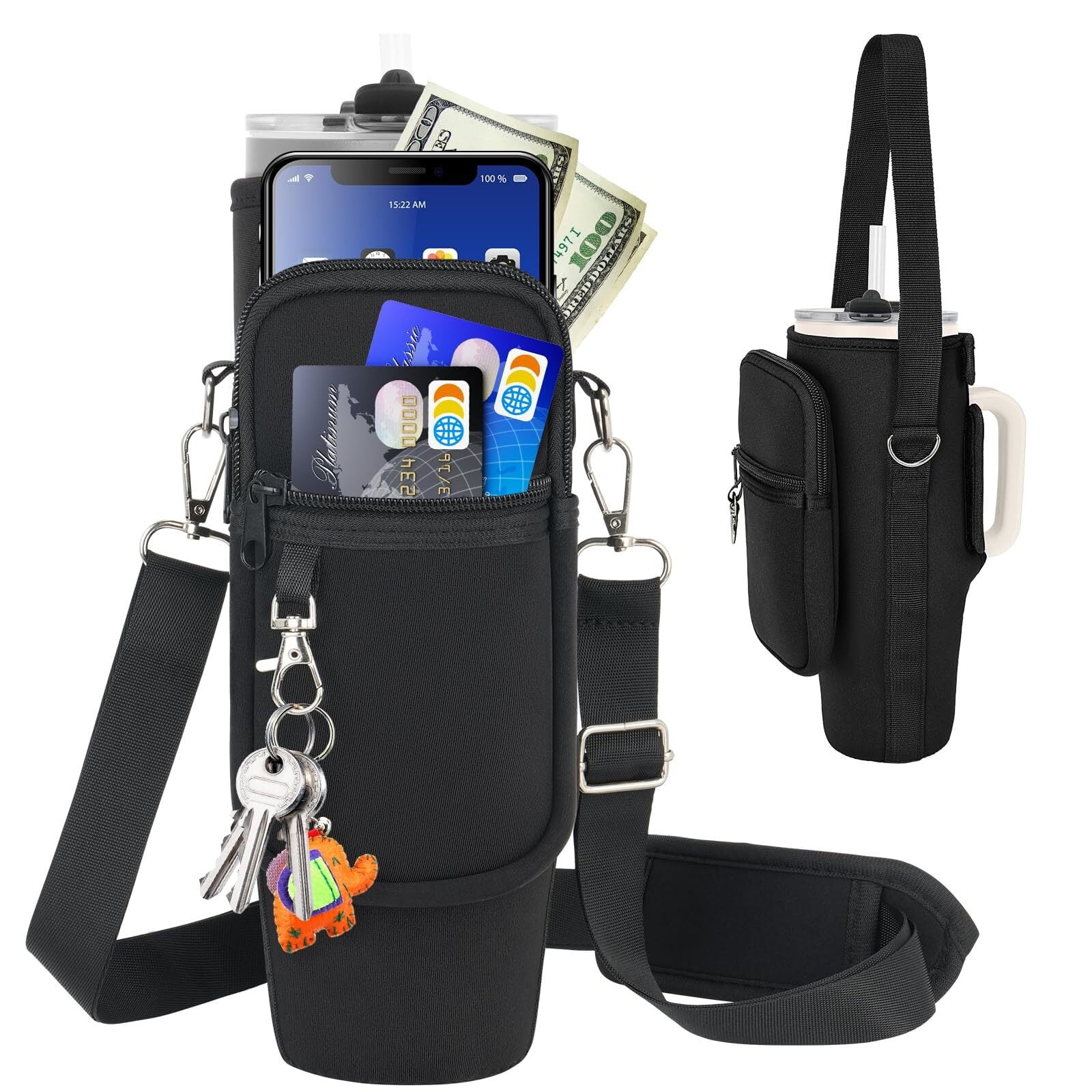 Water Bottle Carrier Bag with Phone Pocket Compatible with Stanley ...