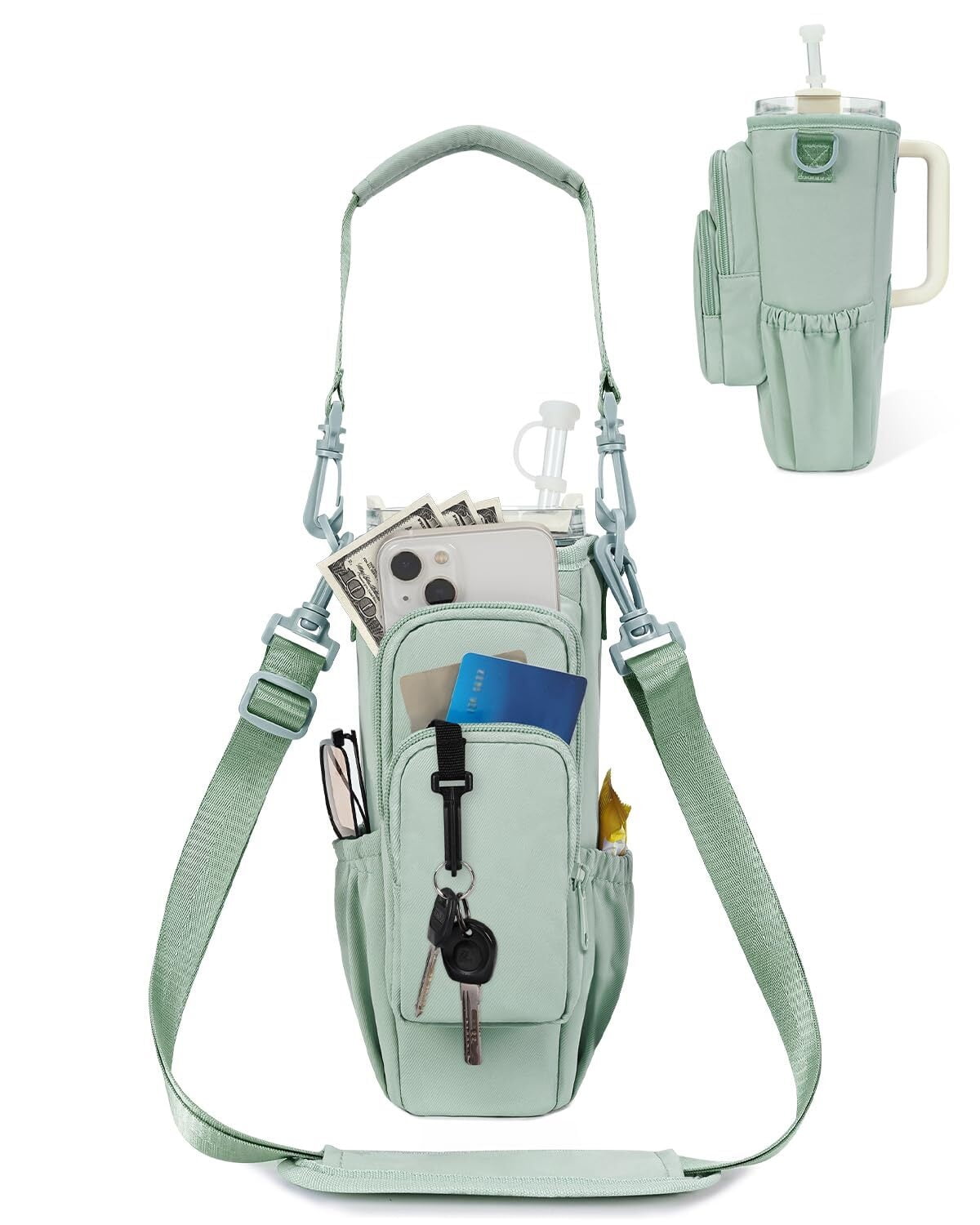 Water Bottle Carrier Bag with Phone Pocket for Stanley Brumate era 40oz ...