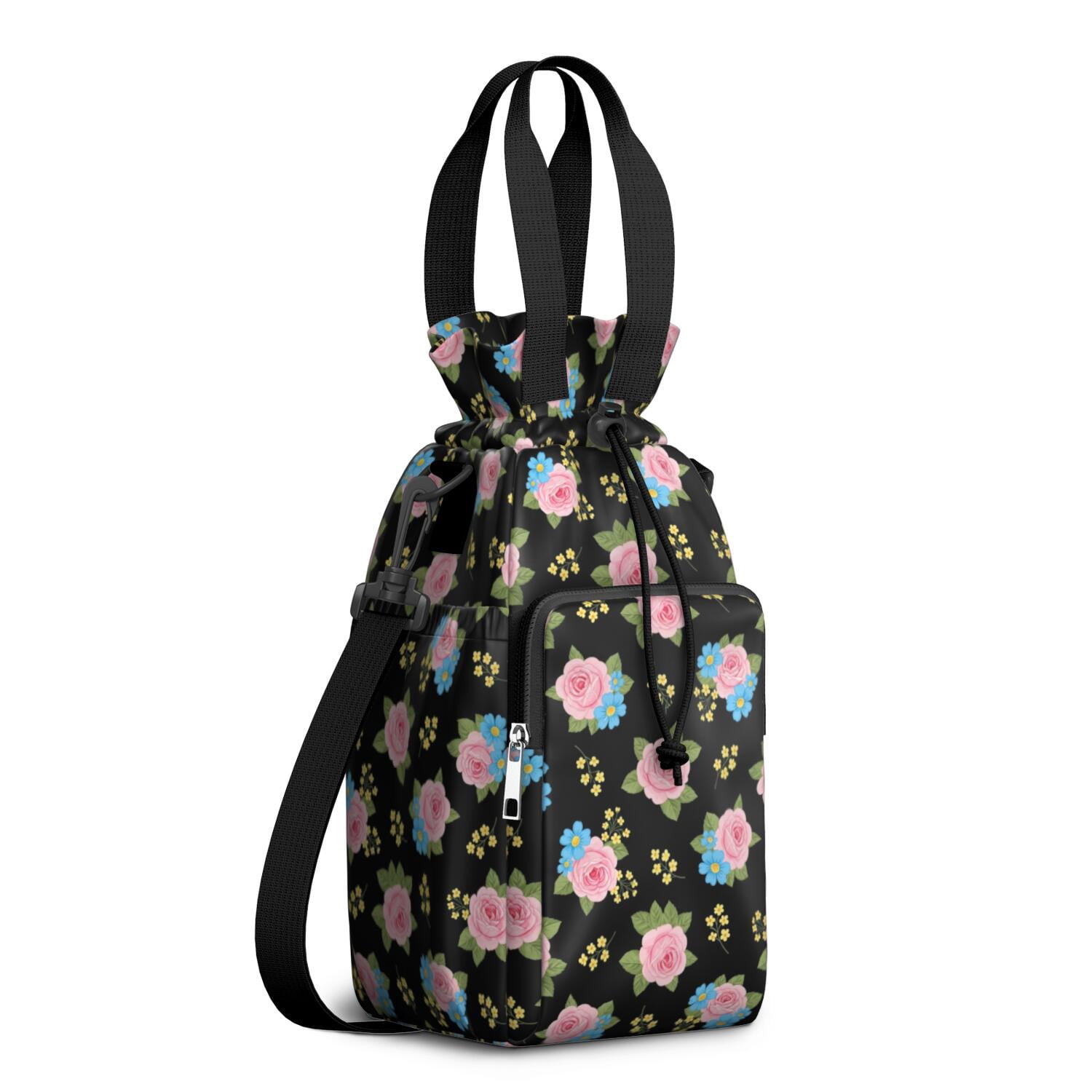 Water Bottle Carrier Bag,Pioneer Flower Floral Print Pattern Water ...