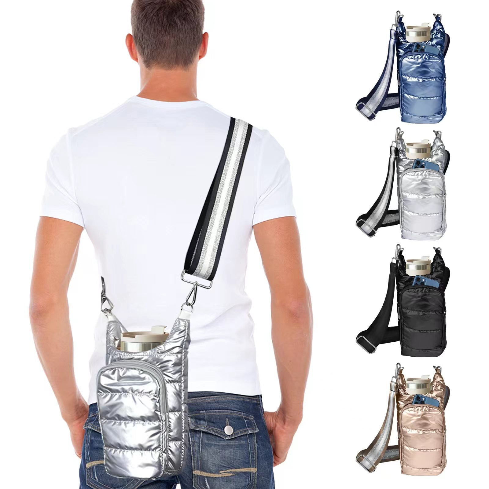 Jamo Homzi Water Bottle Sling Bag, 32oz Crossbody Holder with Strap ...
