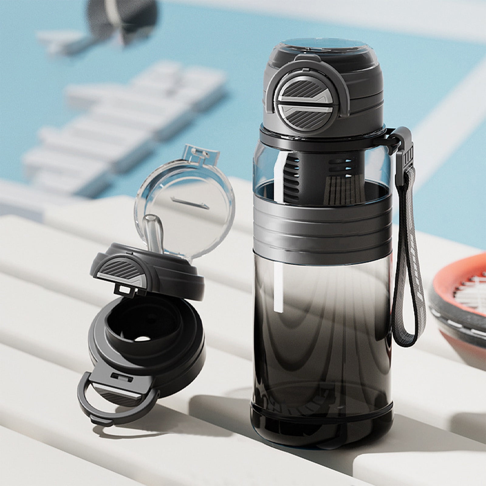 Water Bottle, Carrying Loop and Carrying Loop Sports Water Bottle with ...