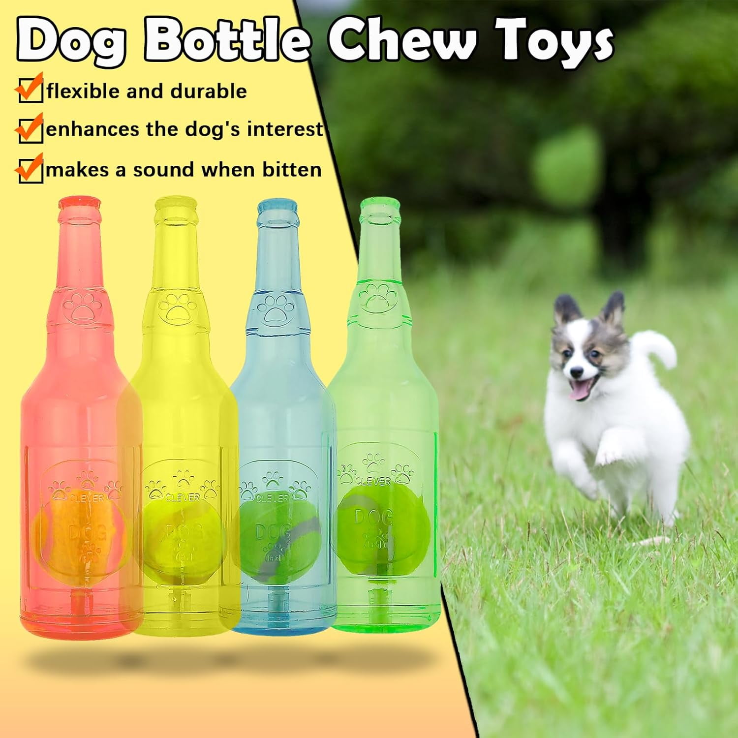 Water Bottle Dog Toy, Dog Toy Water Bottle, Wine Bottle Shape Dog Toy ...