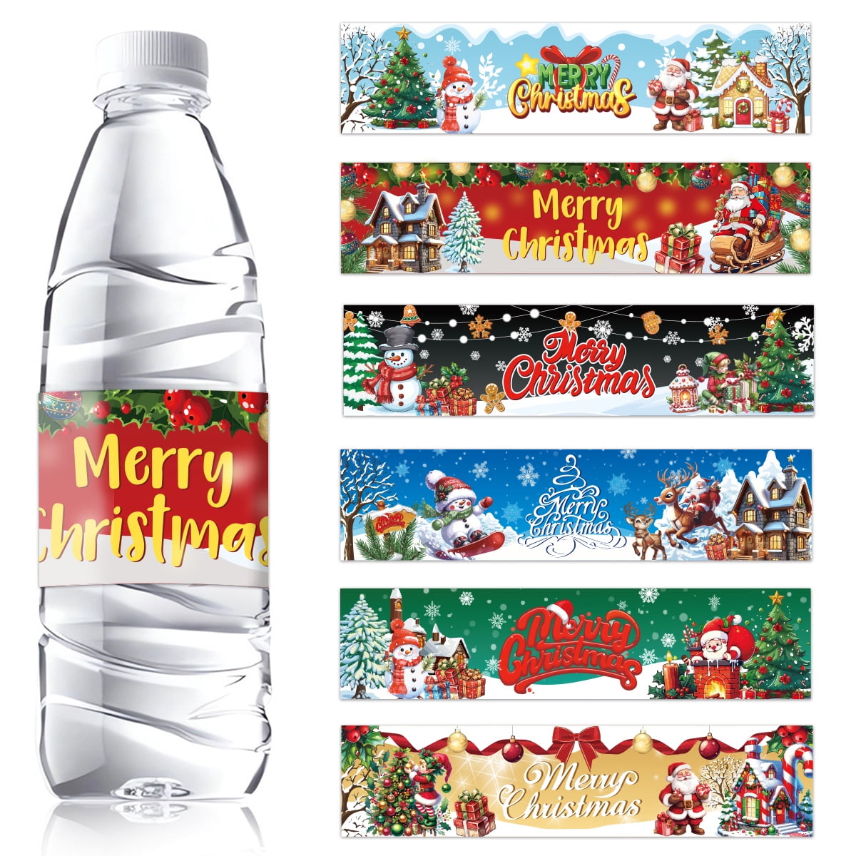 Water Bottle Labels for Christmas Party Decorations, 30 Sheets ...
