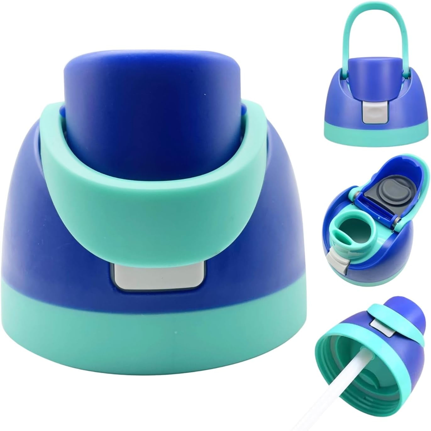 Water Bottle Lid Replacement, One Button Push-To-Open Water Bottle Lid ...