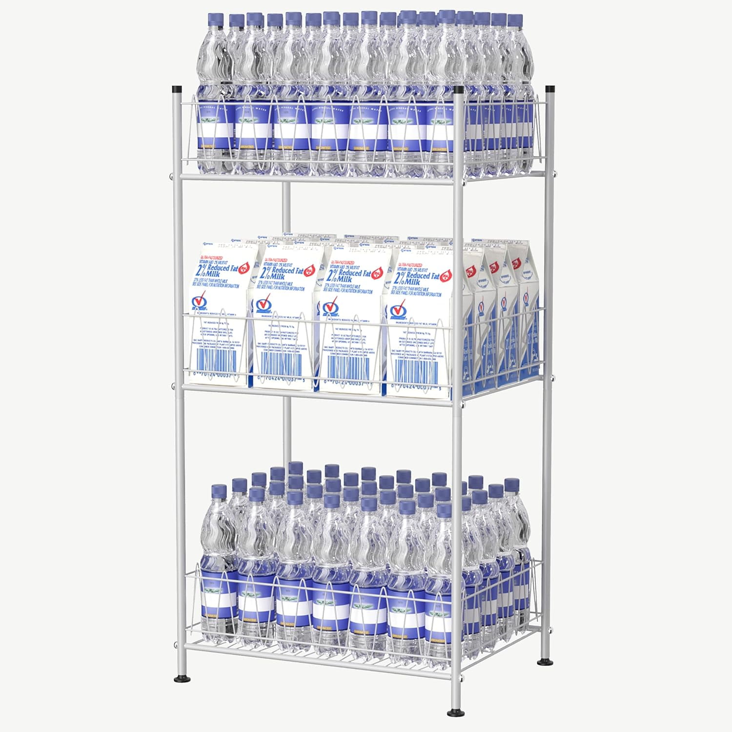 Water Bottle Organizer 3 Tier Vertical Bottled Water Holder ...