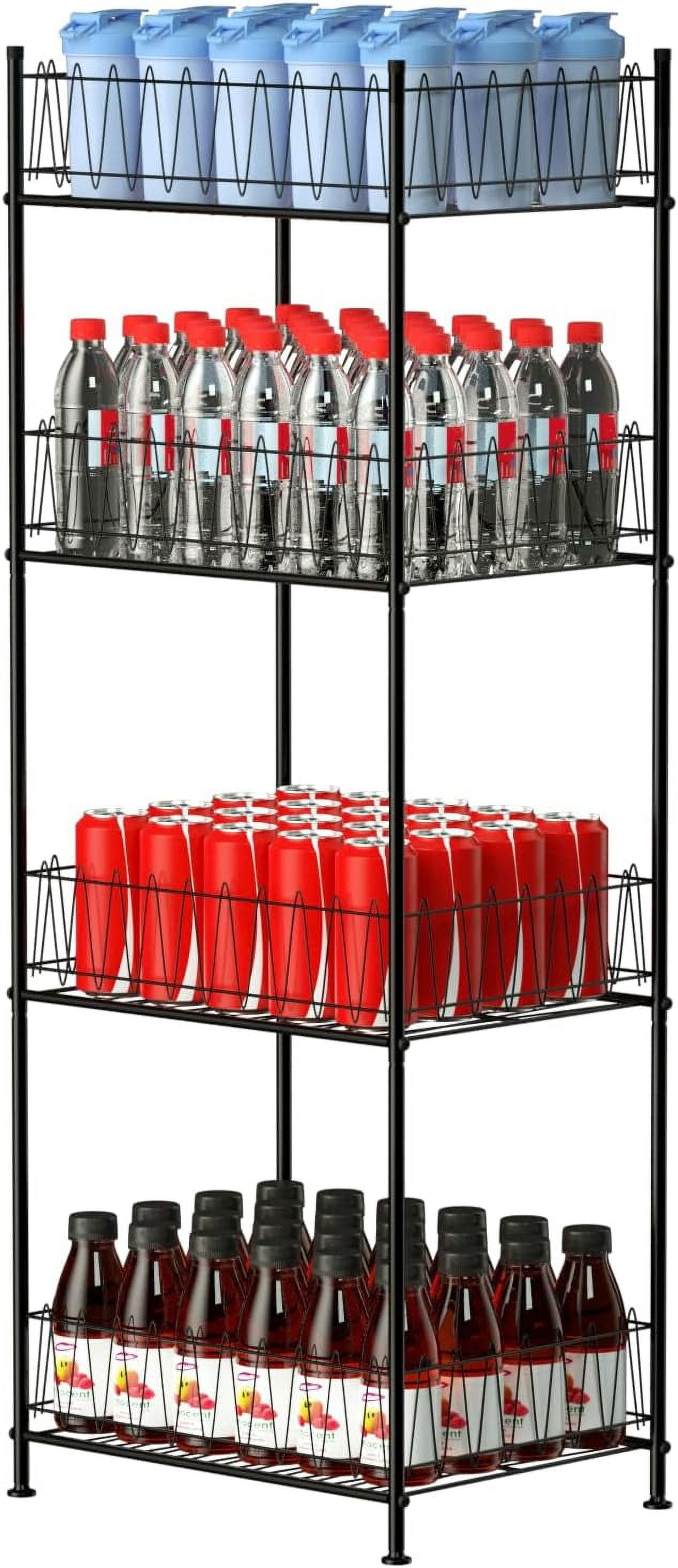Water Bottle Organizer 4 Tier FreeStanding Water Bottle Holder Storage ...