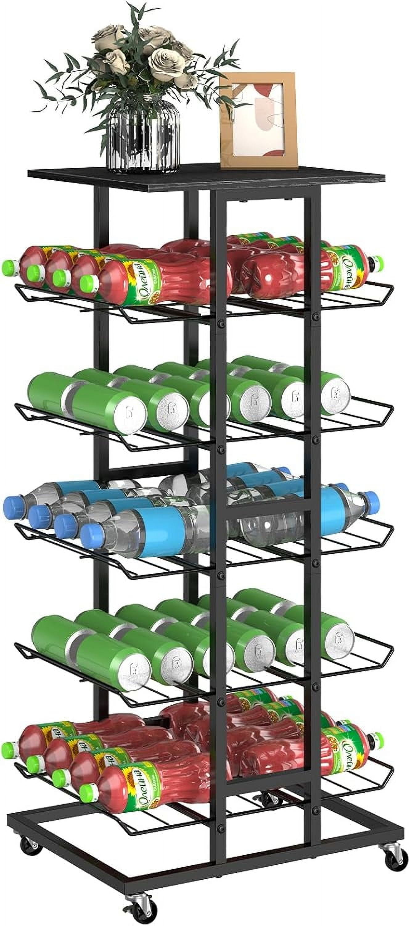 Water Bottle Organizer, 5 Tier Bottled Water Holder, Free Standing ...