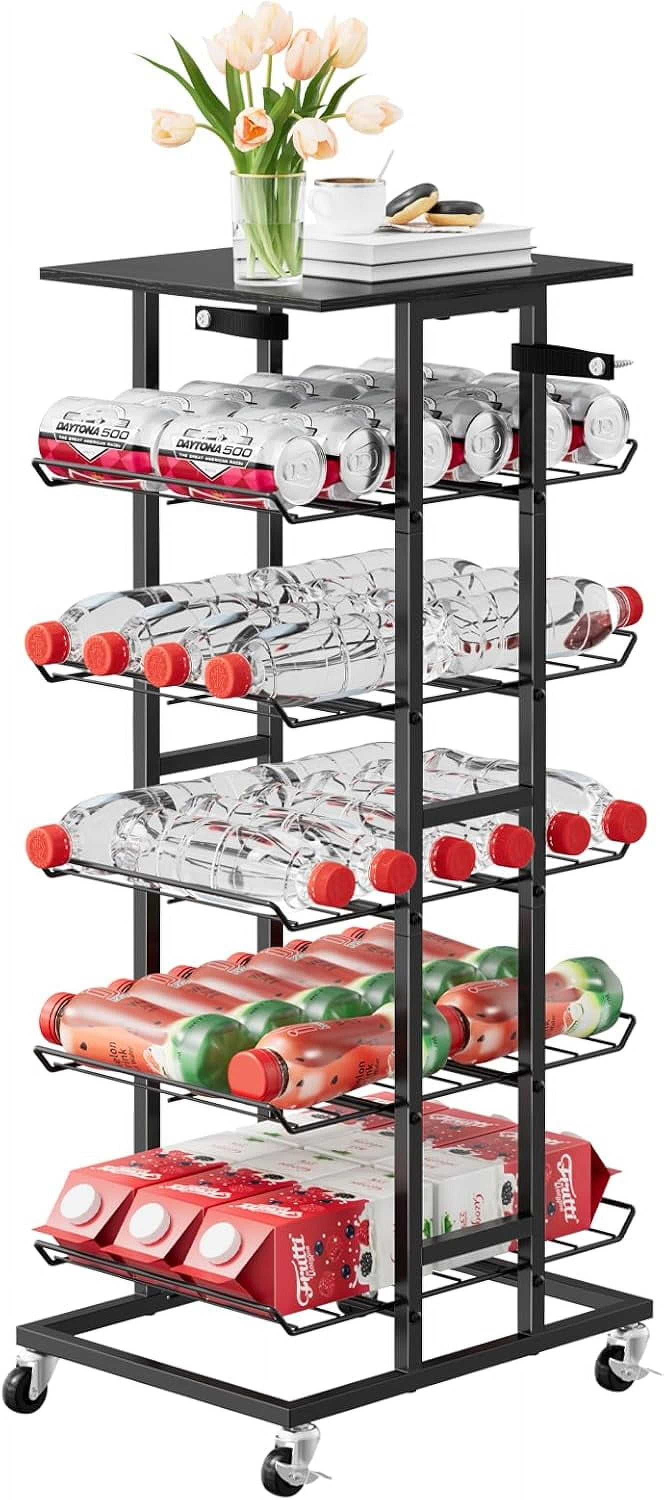 Water Bottle Organizer 5 Tier Metal Water Bottle Storage Rack with ...