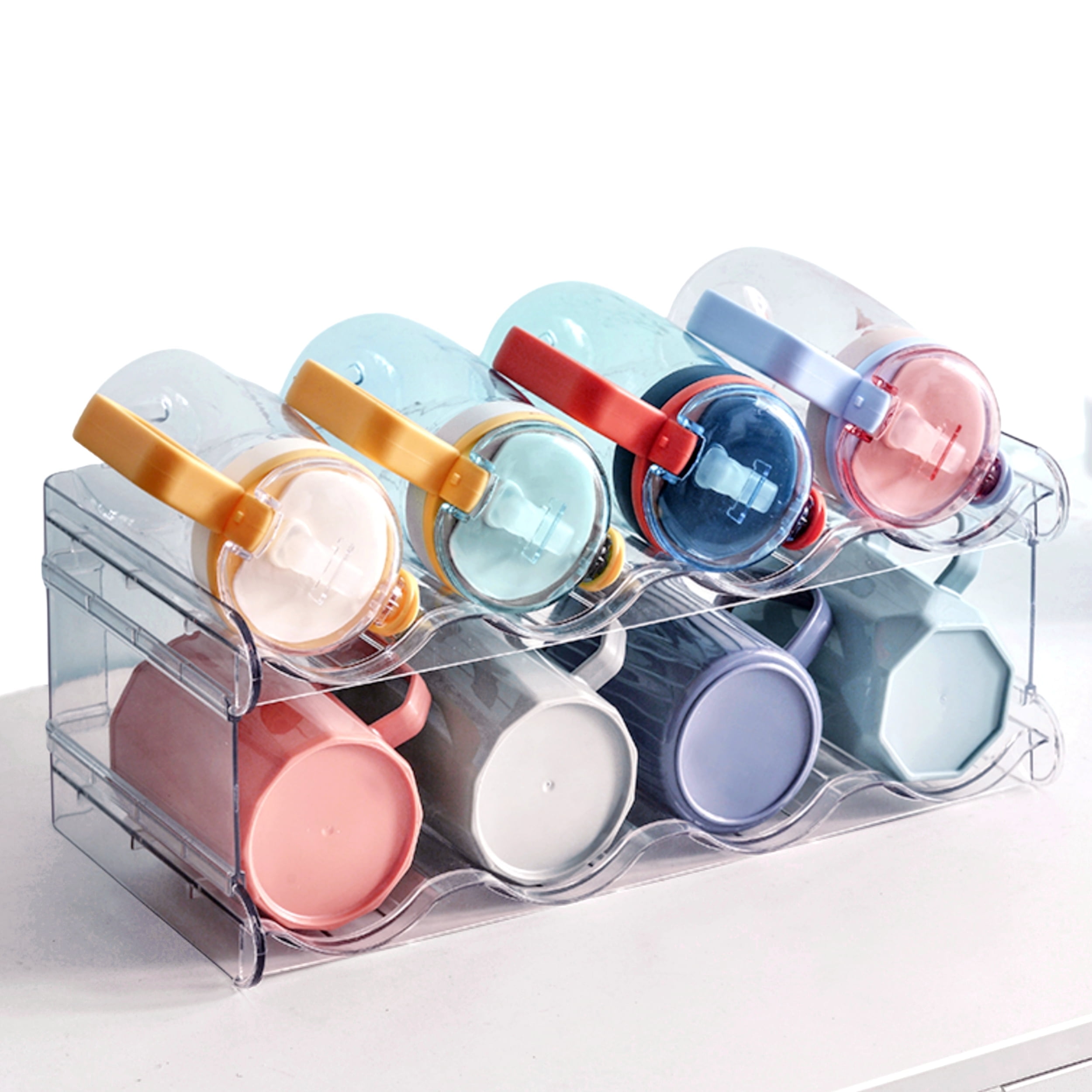 Layron Stackable Water Bottle Organizer, Plastic Storage Rack for ...