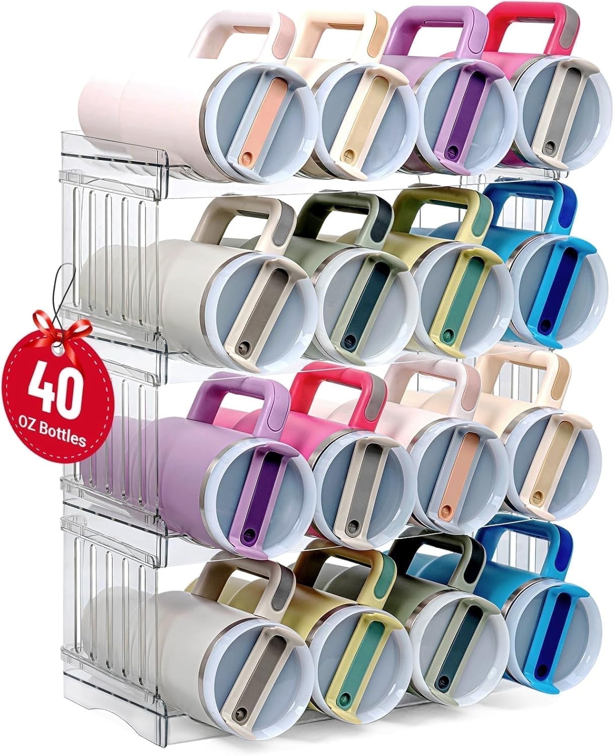 Bobomoment Water Bottle Organizer for Stanley 40 oz Tumblers, 4-Tiers ...