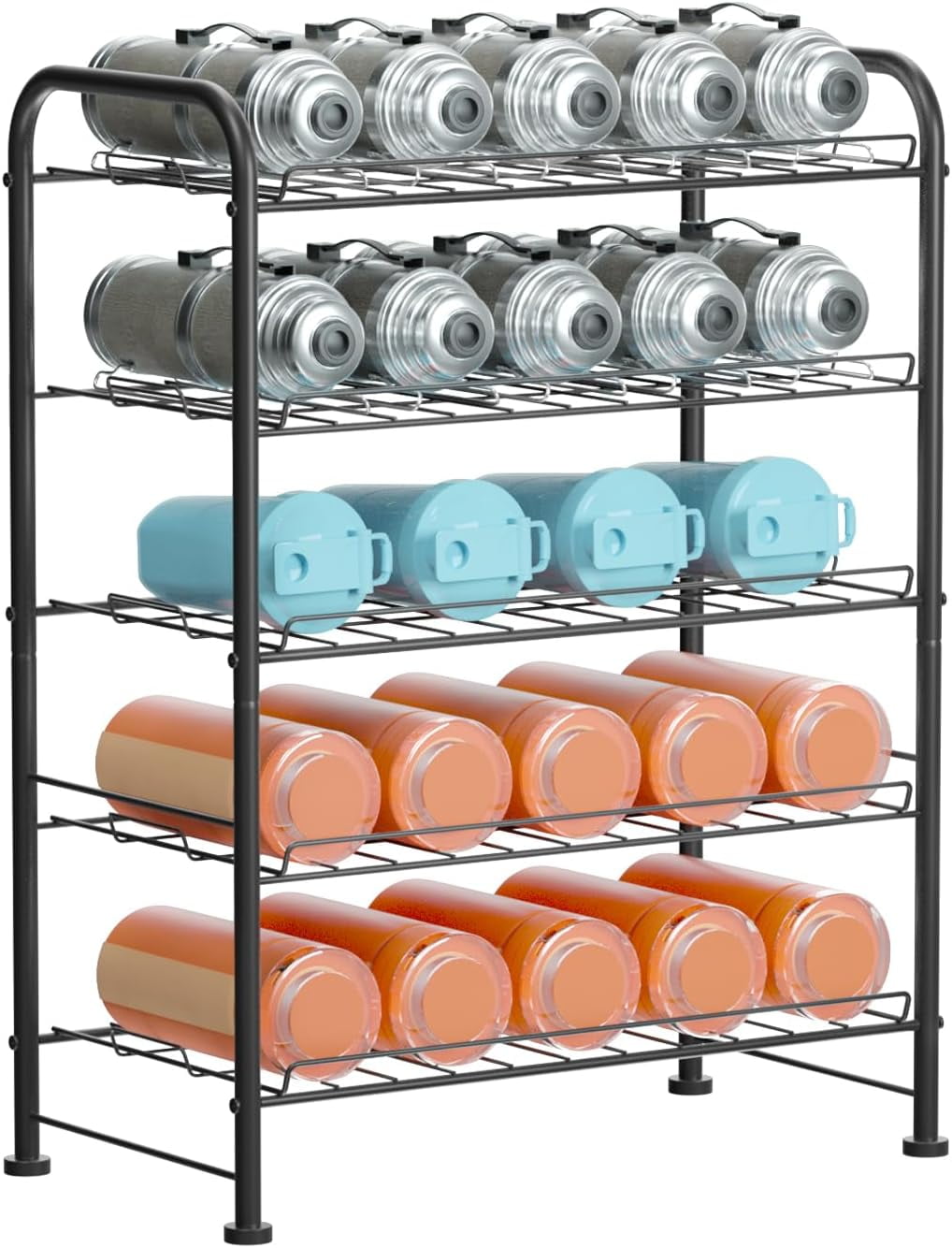 Water Bottle Storage Rack 5 Tier Bottled Water Holder Organizer ...
