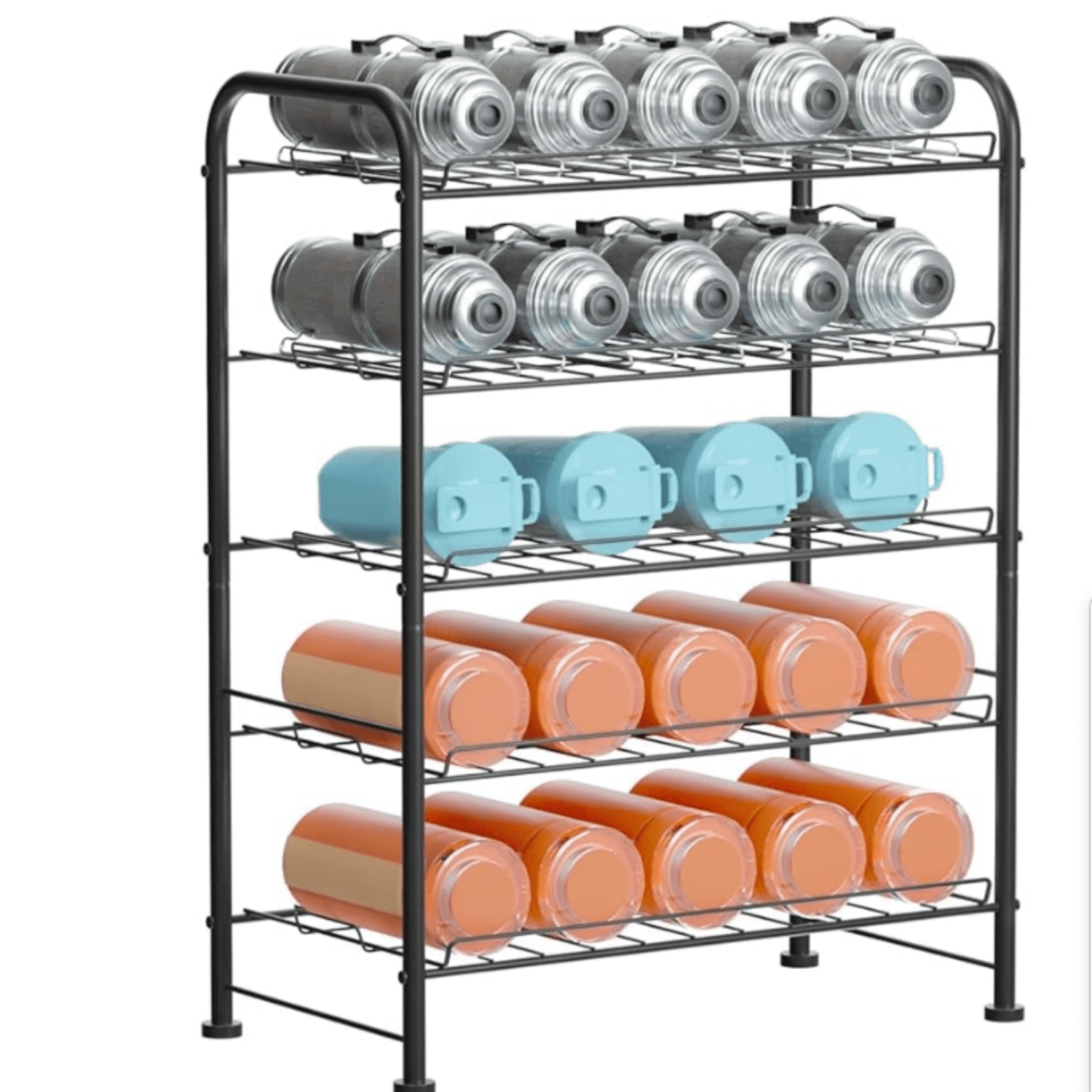 Water Bottle Storage Rack 5 Tier Bottled Water Holder Organizer ...