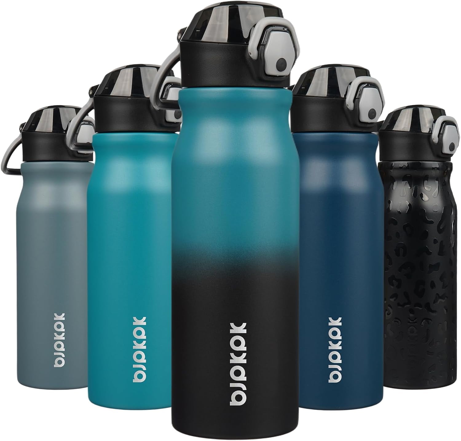 Water Bottle With Straw 25oz Insulated Water Bottles Reusable Stainless Steel Metal Thermos With ...