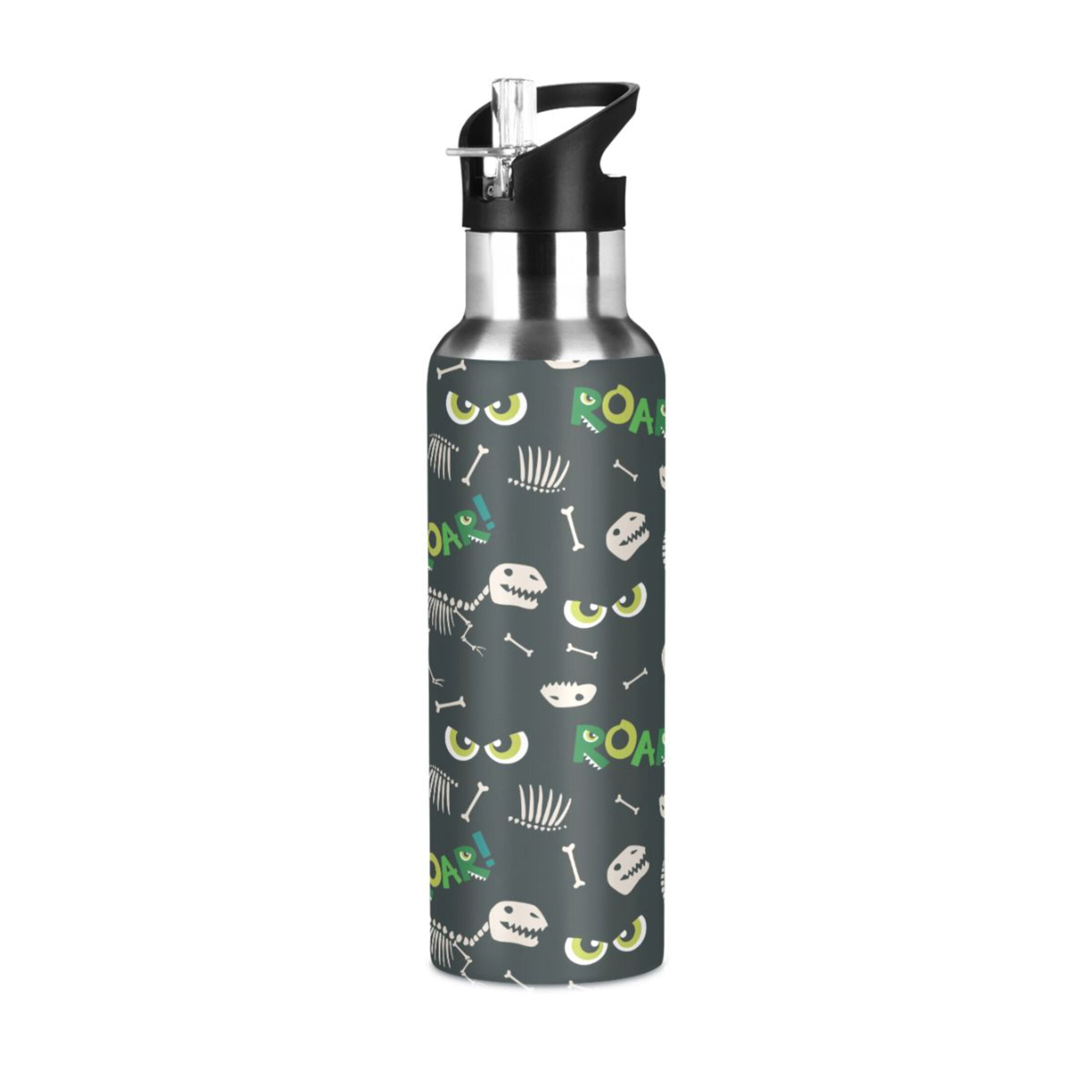 Water Bottle with Straw Lid Leak Dinosaur Fossil Bones and Terrible ...
