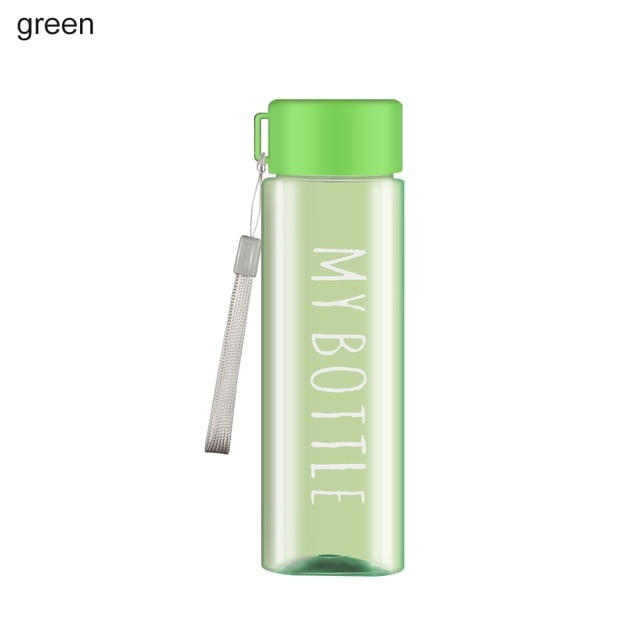Water Bottle Transparent Square Plastic Drink Cup Outdoor Cold Juice ...