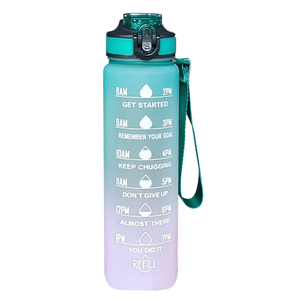 Water Bottle with Straw for Drinking Motivational Water Bottles with Times to Drink for Fitness ...