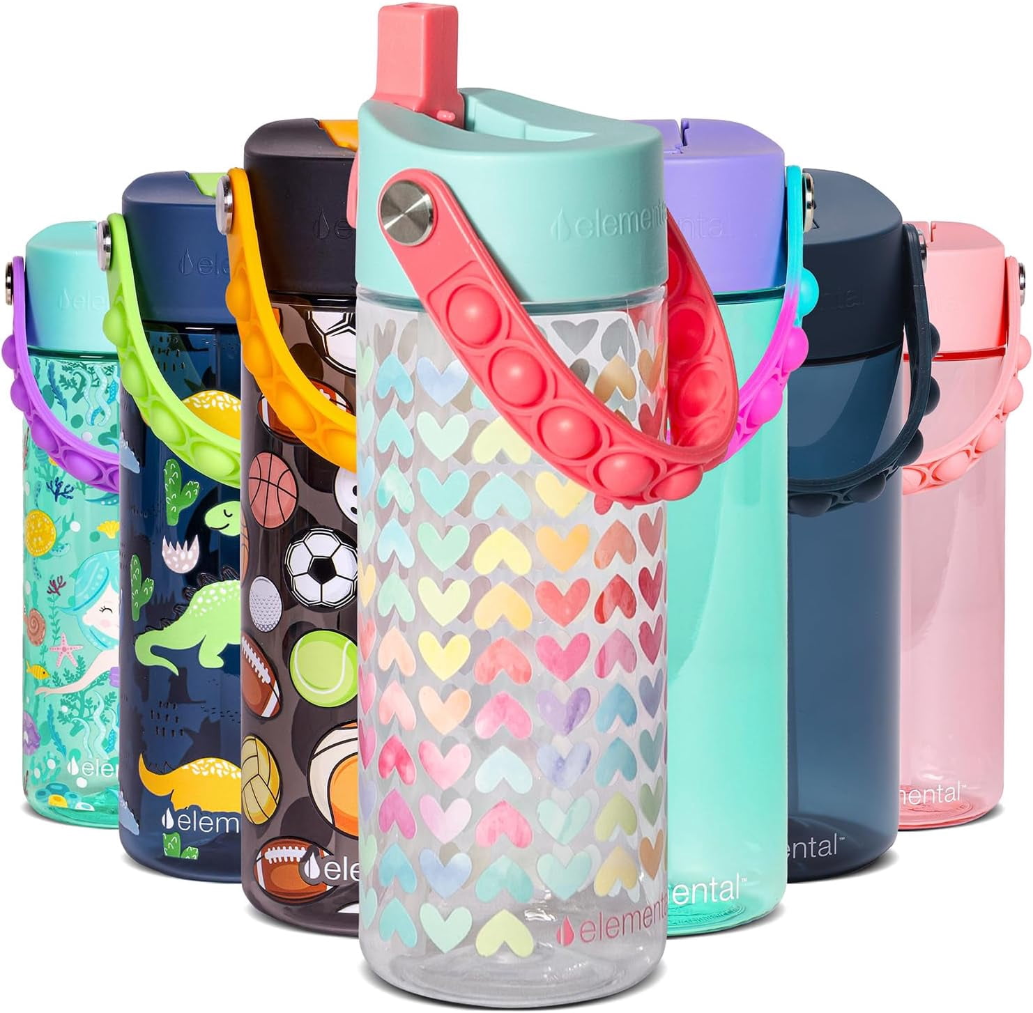 Water Bottles for Kids - Splash Kids Water Bottle for School with Pop ...