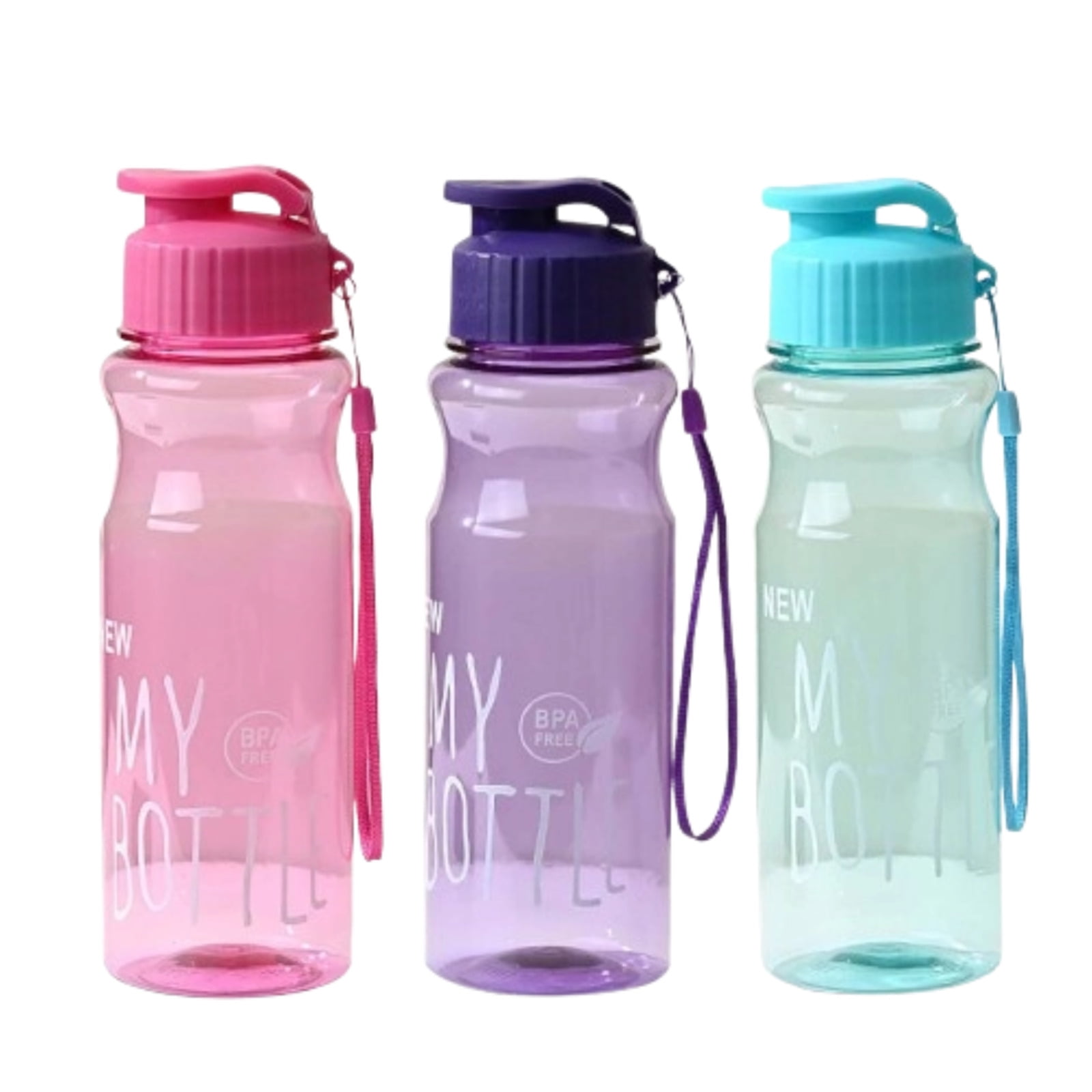 Water Bottles Set of 3 22.9 Oz Drinking Water Bottle Clear Large ...