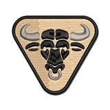 Water Buffalo Ox with Nose Ring Applique Multi-Color Embroidered Iron ...