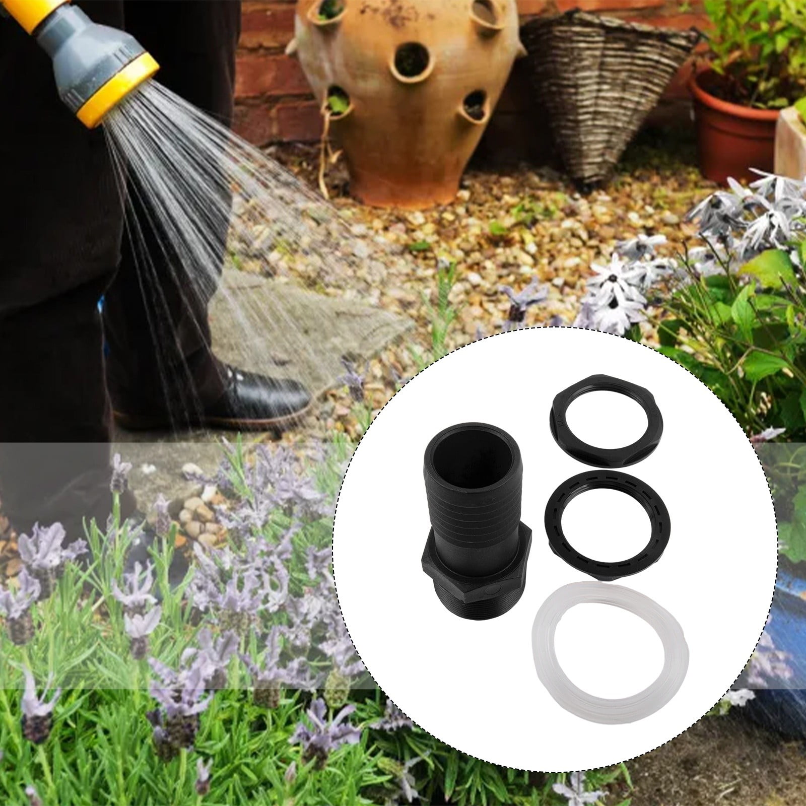 Water Butt Tank Overflow Connector 1in + Washer & Nut Fits 1in Overflow ...