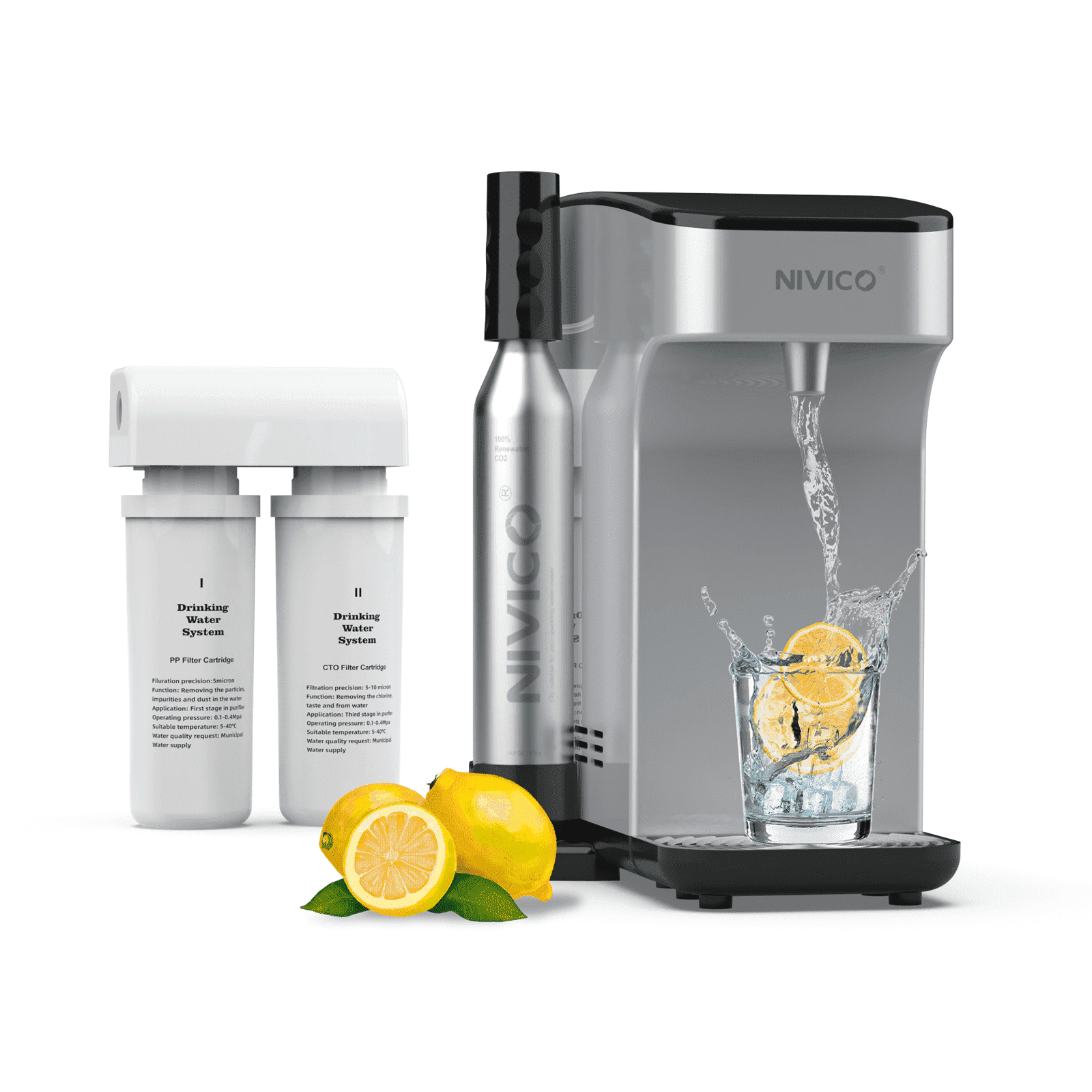 Water Carbonator, Soda Maker, Sparkling Fizzy Water Maker, Cold ...