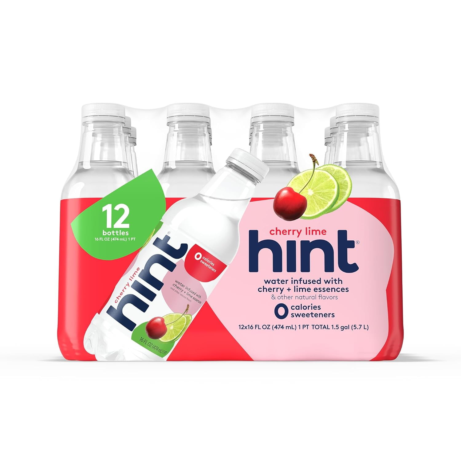 Water Cherry Lime, Pure Water Infused with Cherries and Limes, Zero ...