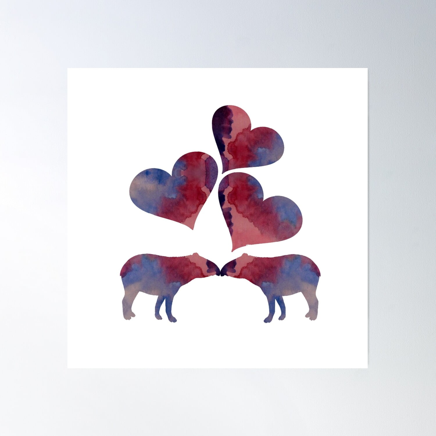 Water Color Art Tapir Poster Wall Art, Modern Wall Decor, 30x30 ...